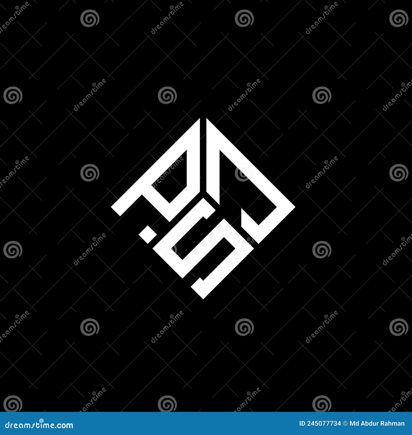 PSJ Letter Logo Design on Black Background. PSJ Creative Initials ...