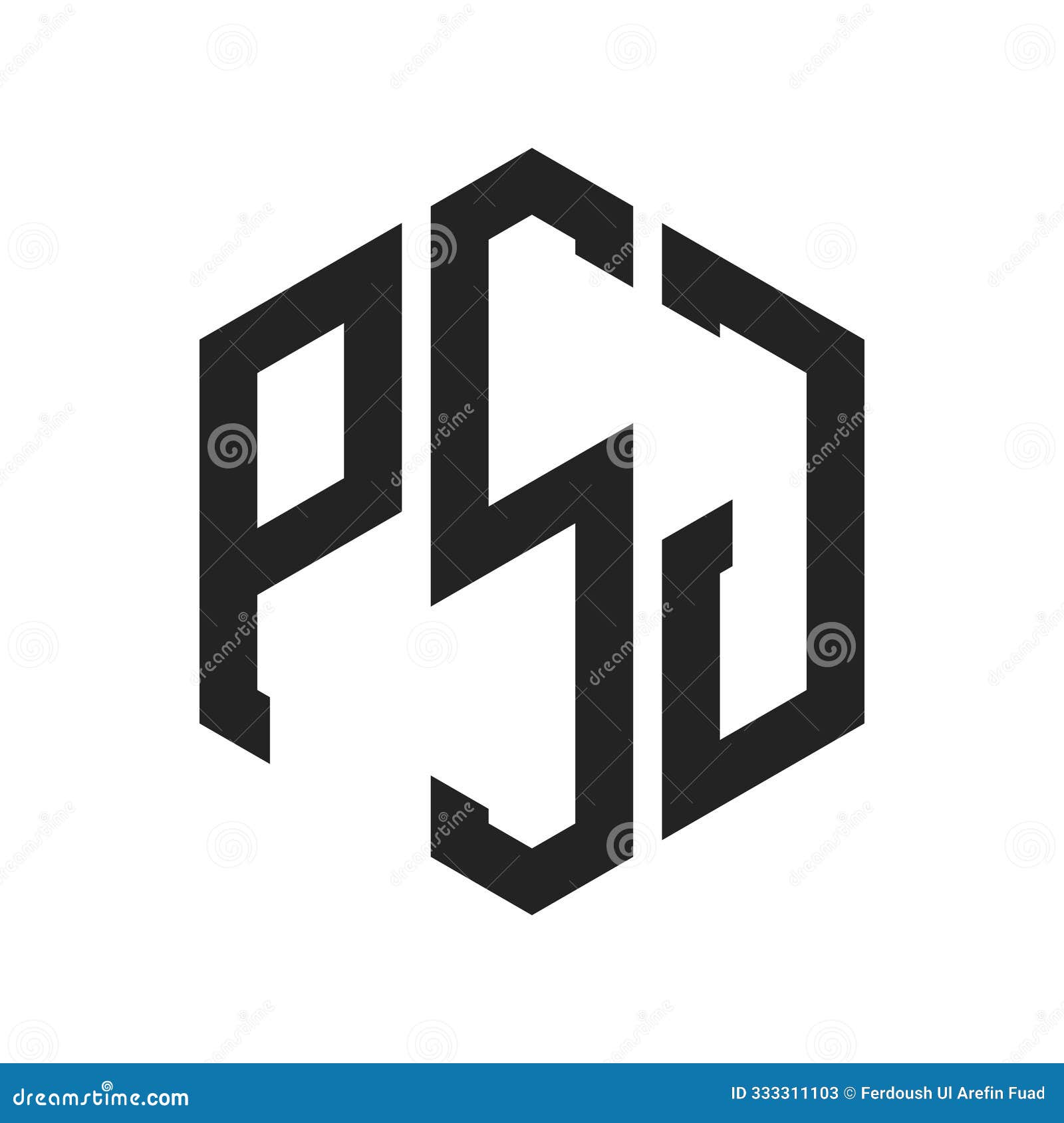 PSJ Logo Design. Initial Letter PSJ Monogram Logo Using Hexagon Shape ...