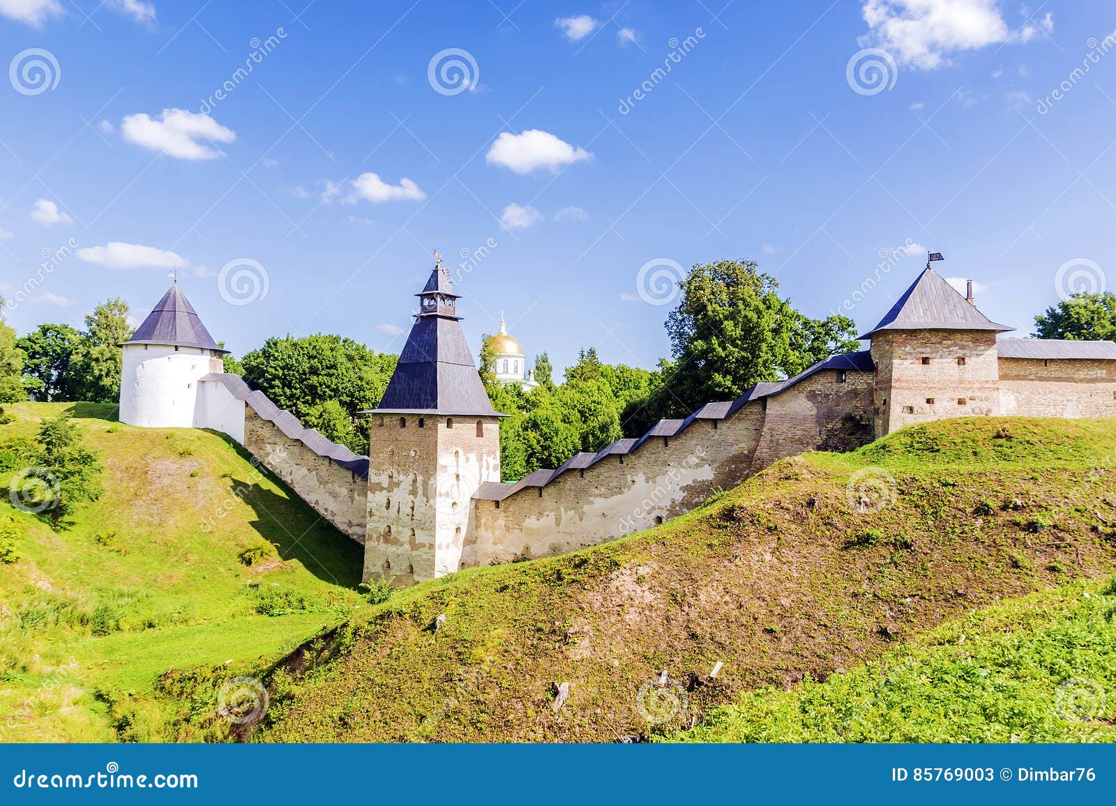 Pskov Caves Monastery. Pskov, Russia Stock Image - Image of district ...