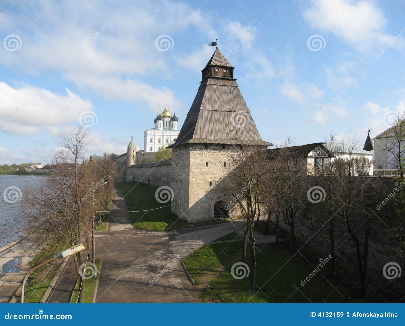 Pskov, Russia stock image. Image of tower, water, architecture - 4132159
