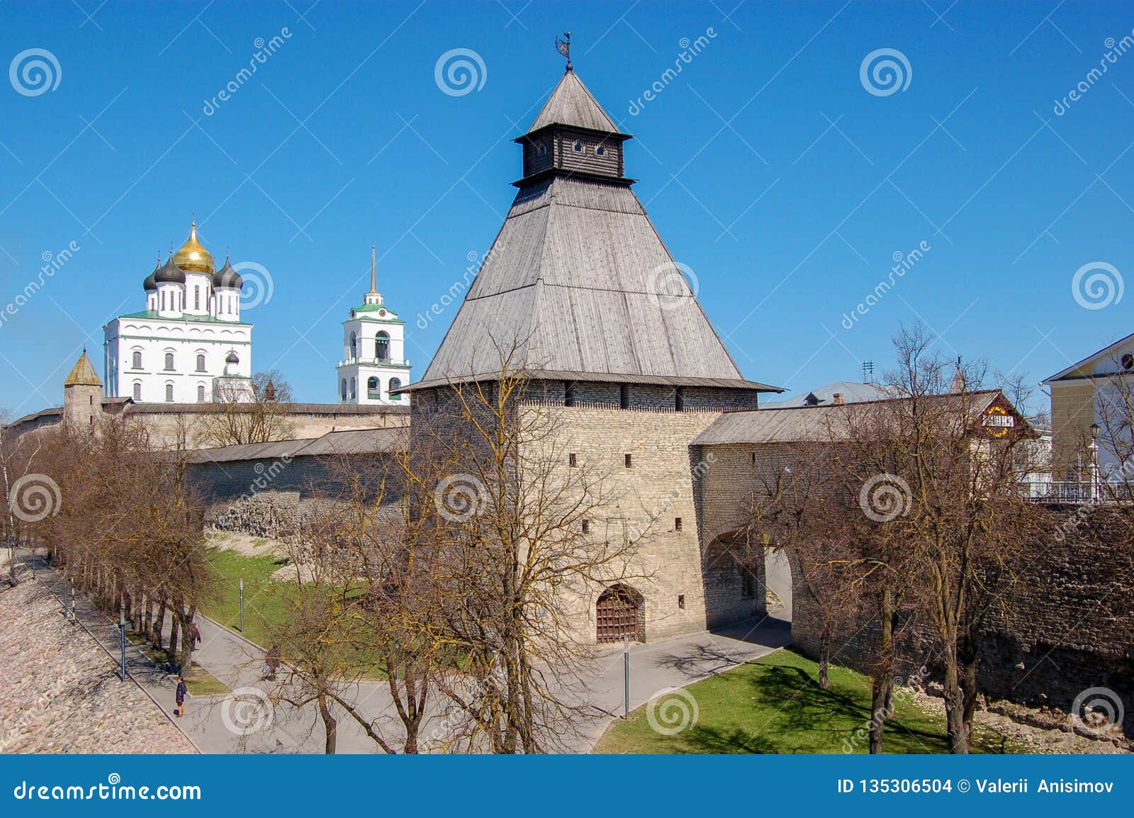 Pskov, Russia. Pskov Kremlin, View from the Outside Editorial Stock ...