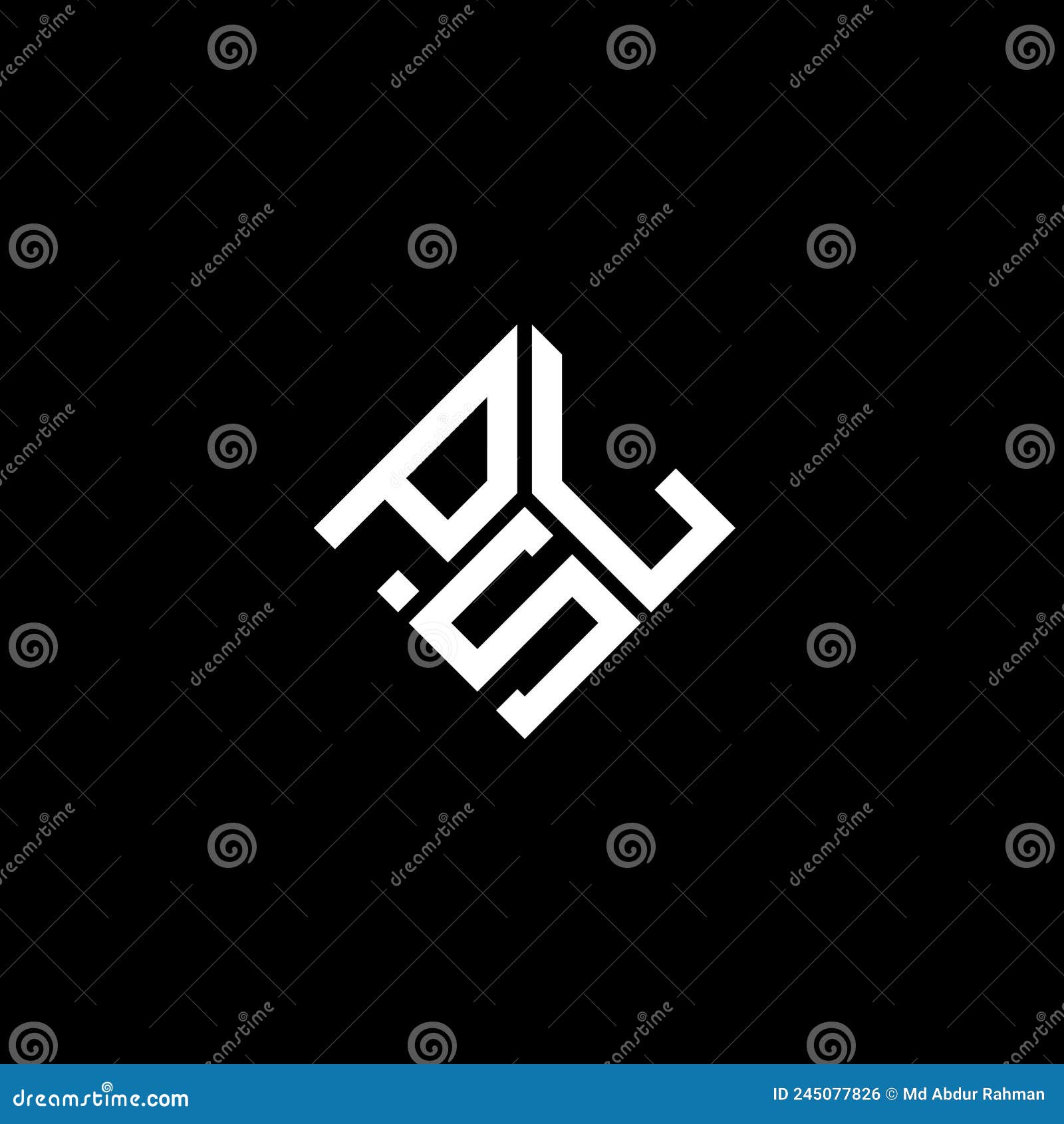 PSL Letter Logo Design on Black Background. PSL Creative Initials ...