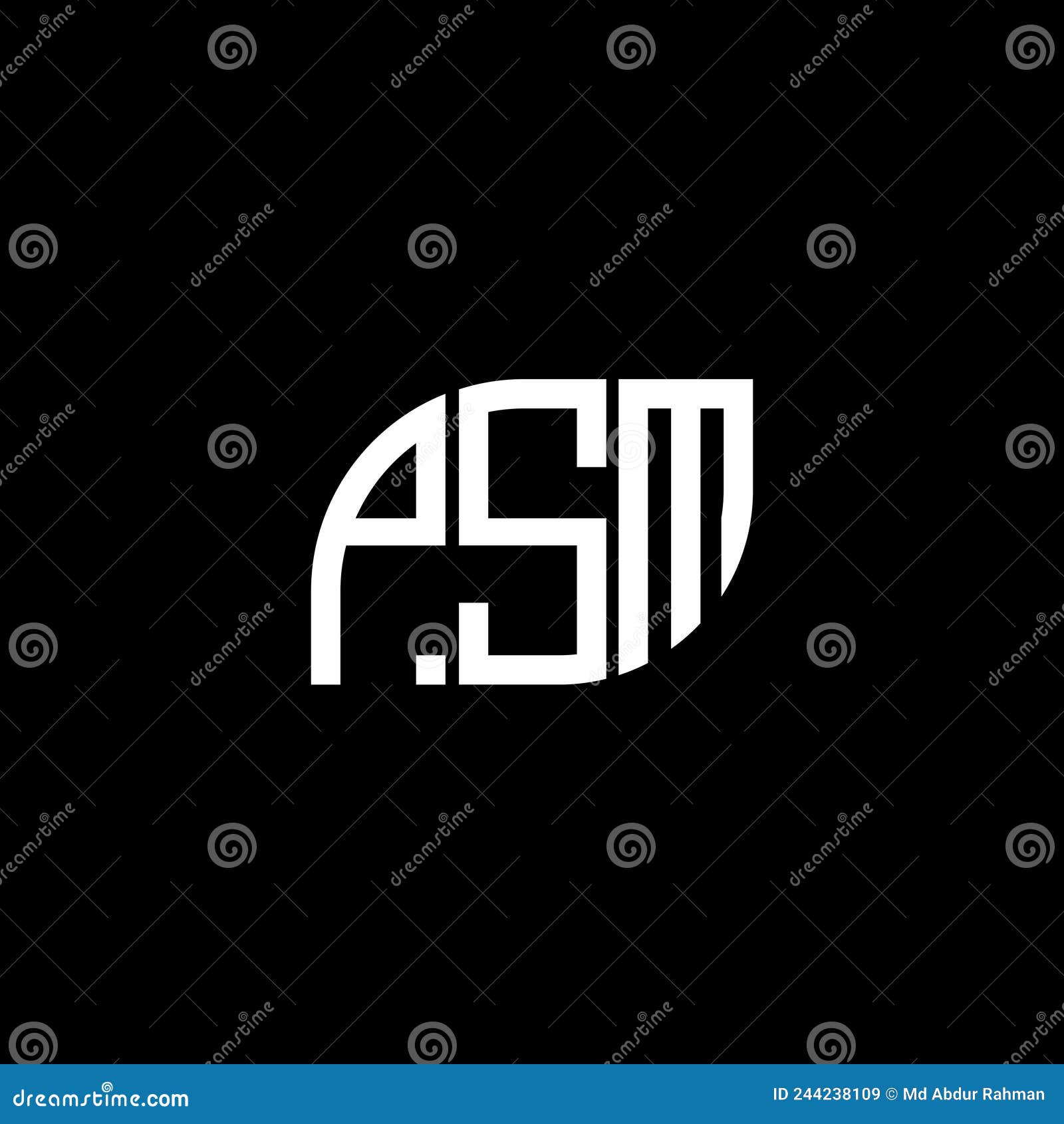 PSM Letter Logo Design on Black Background.PSM Creative Initials Letter ...