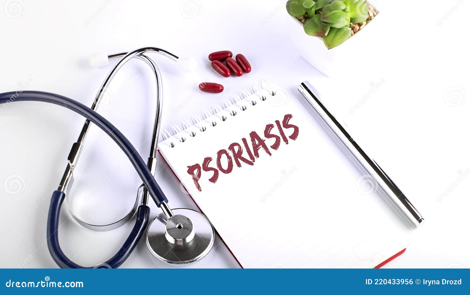 Psoriasis is a Lettering of the Text on the Notebook . Medication ...
