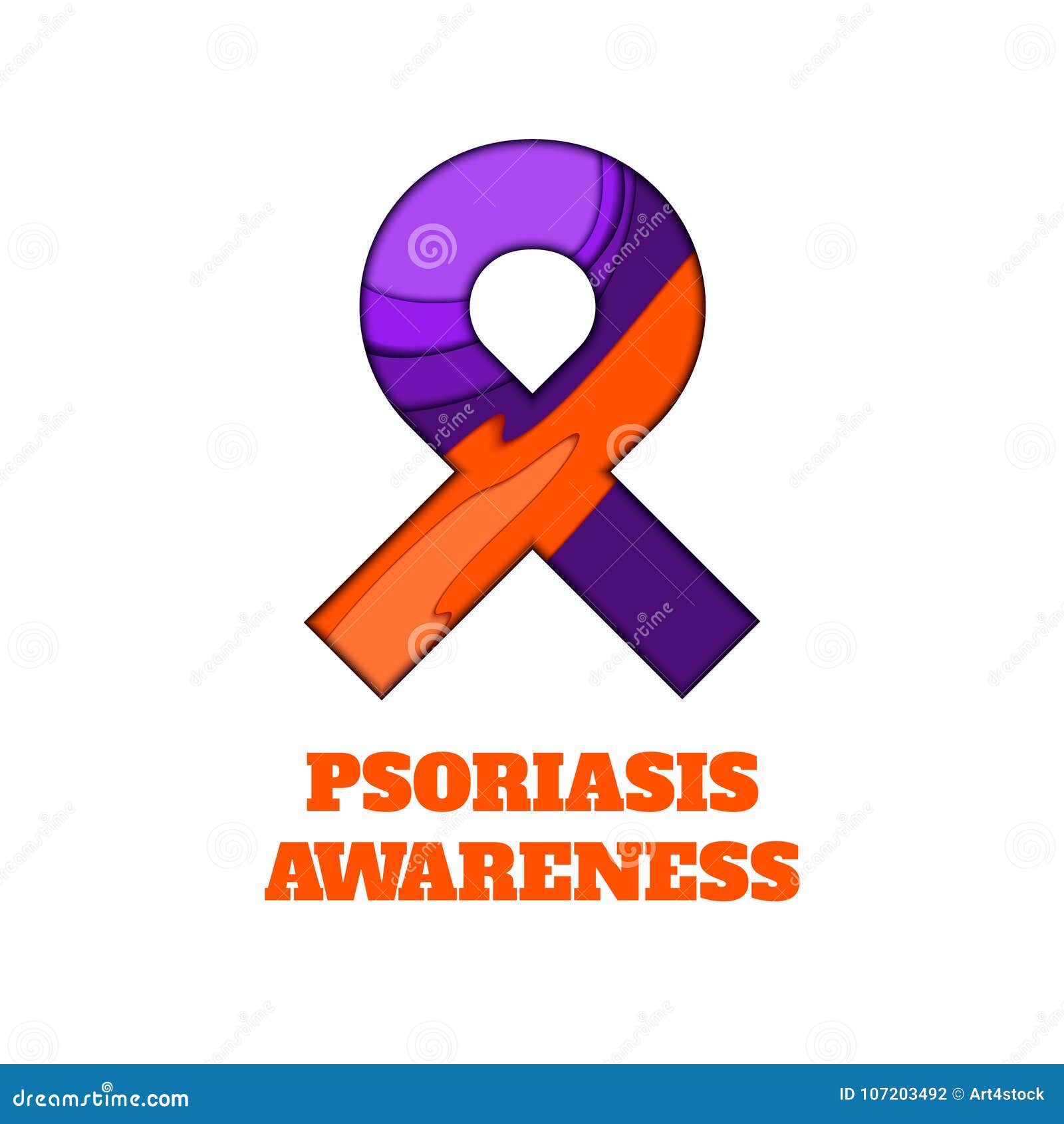 Psoriatic Arthritis Awareness Papercut Ribbon Stock Vector ... Psoriatic Arthritis Awareness Papercut Ribbon Stock Vector ...