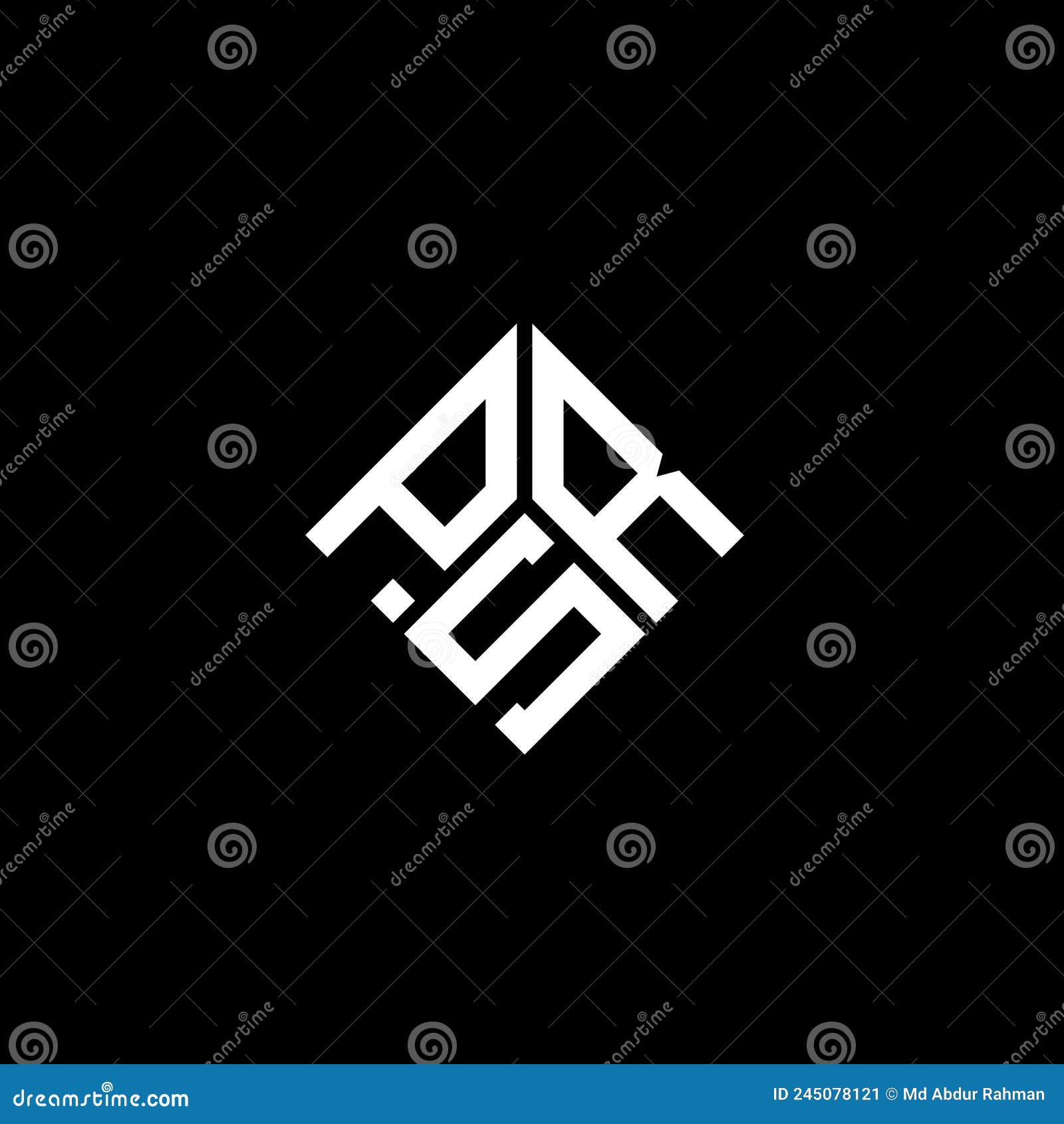 PSR Letter Logo Design on Black Background. PSR Creative Initials ...