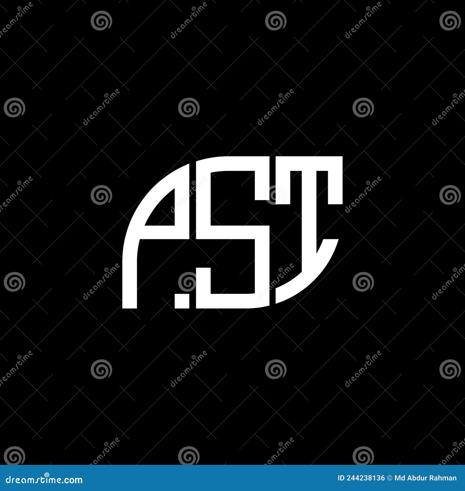 PST Letter Logo Design on Black Background.PST Creative Initials Letter ...
