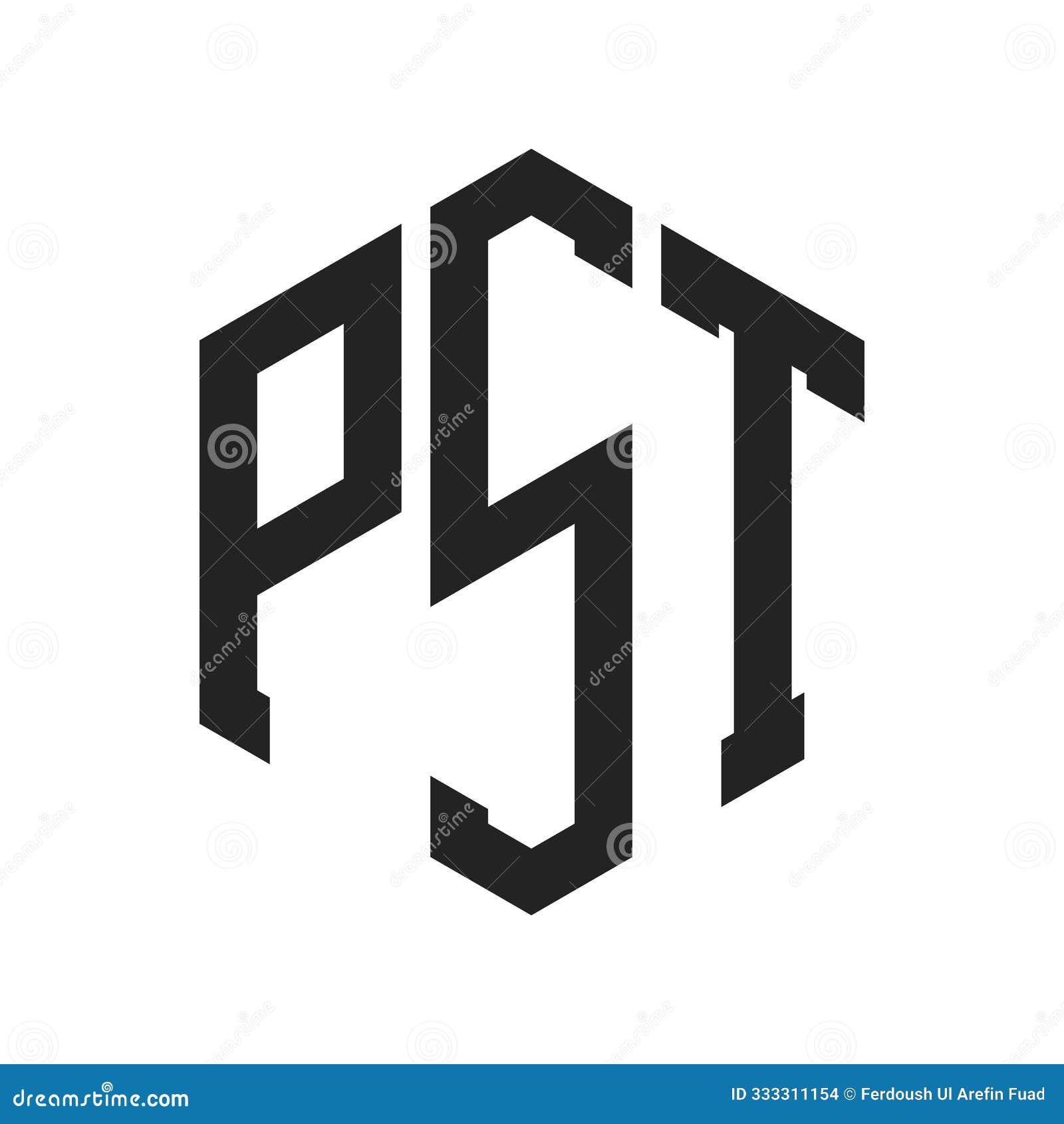 PST Logo Design. Initial Letter PST Monogram Logo Using Hexagon Shape ...