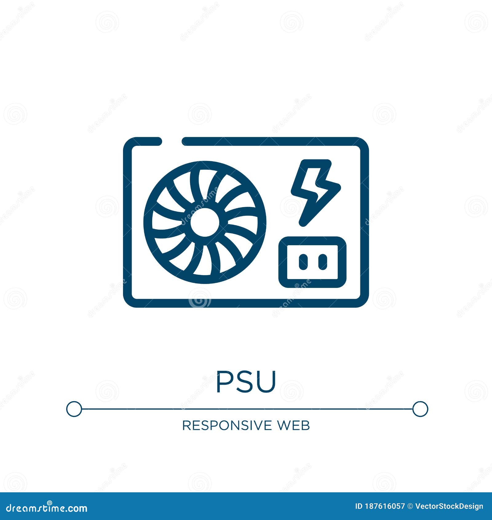 Psu Icon. Linear Vector Illustration from Electronic Devices Fill ...