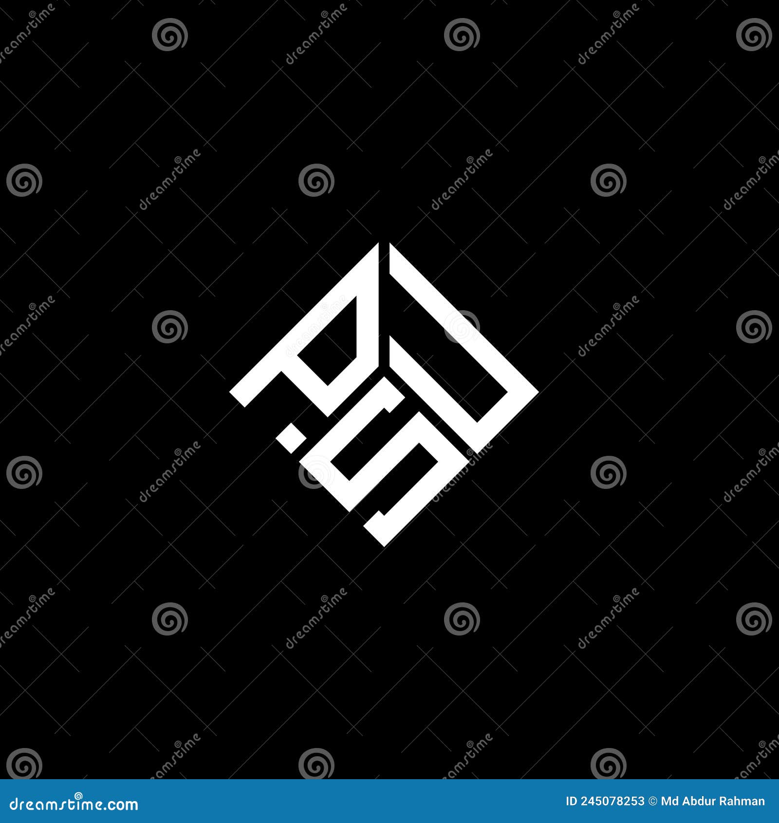 PSU Letter Logo Design on Black Background. PSU Creative Initials ...