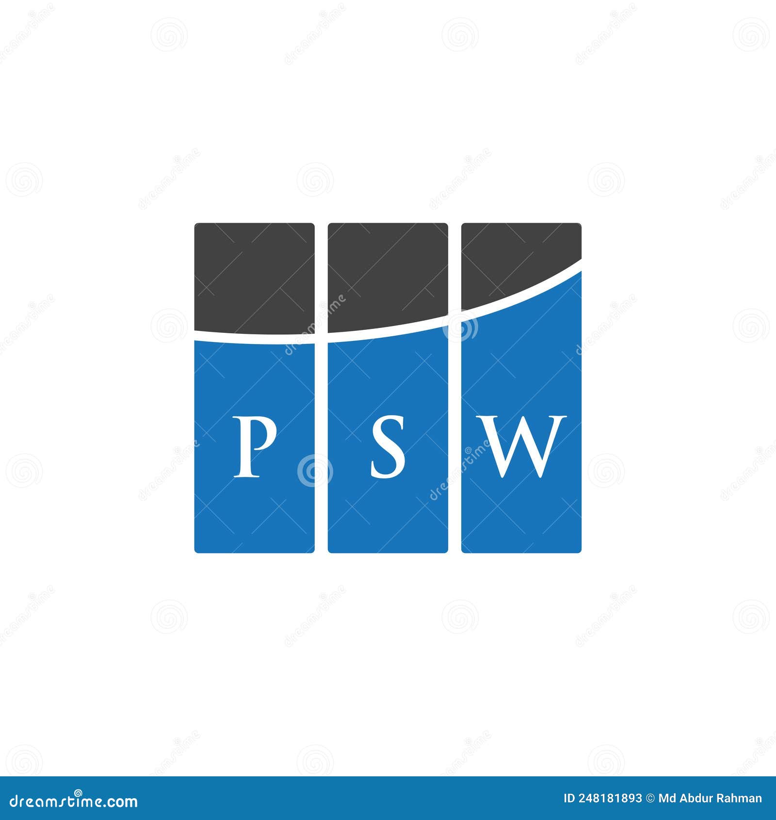 PSW Letter Logo Design on WHITE Background. PSW Creative Initials ...