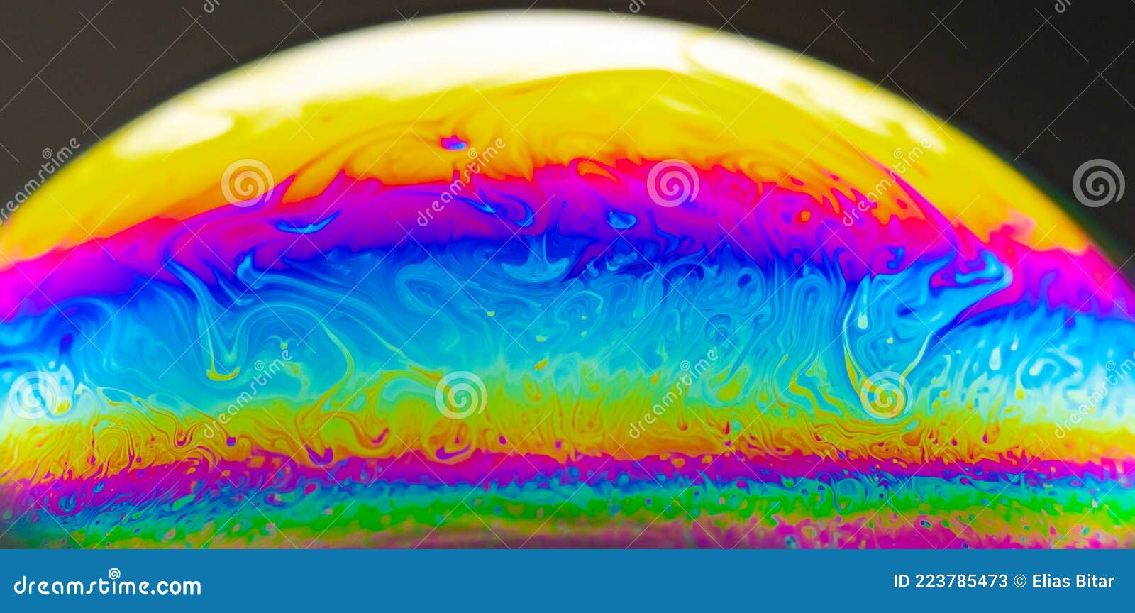 Vivid Rainbow Colours of a Macro Soap Bubbles Creating Psychedelic ...