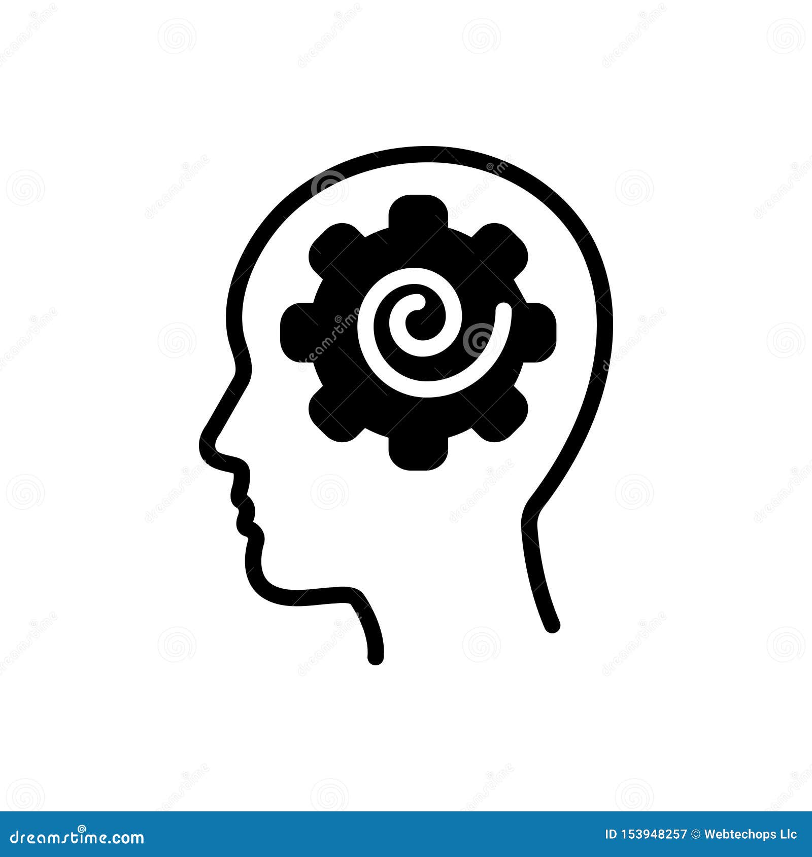 Black Solid Icon for Psych, Psychologist and Brain Stock Vector ...