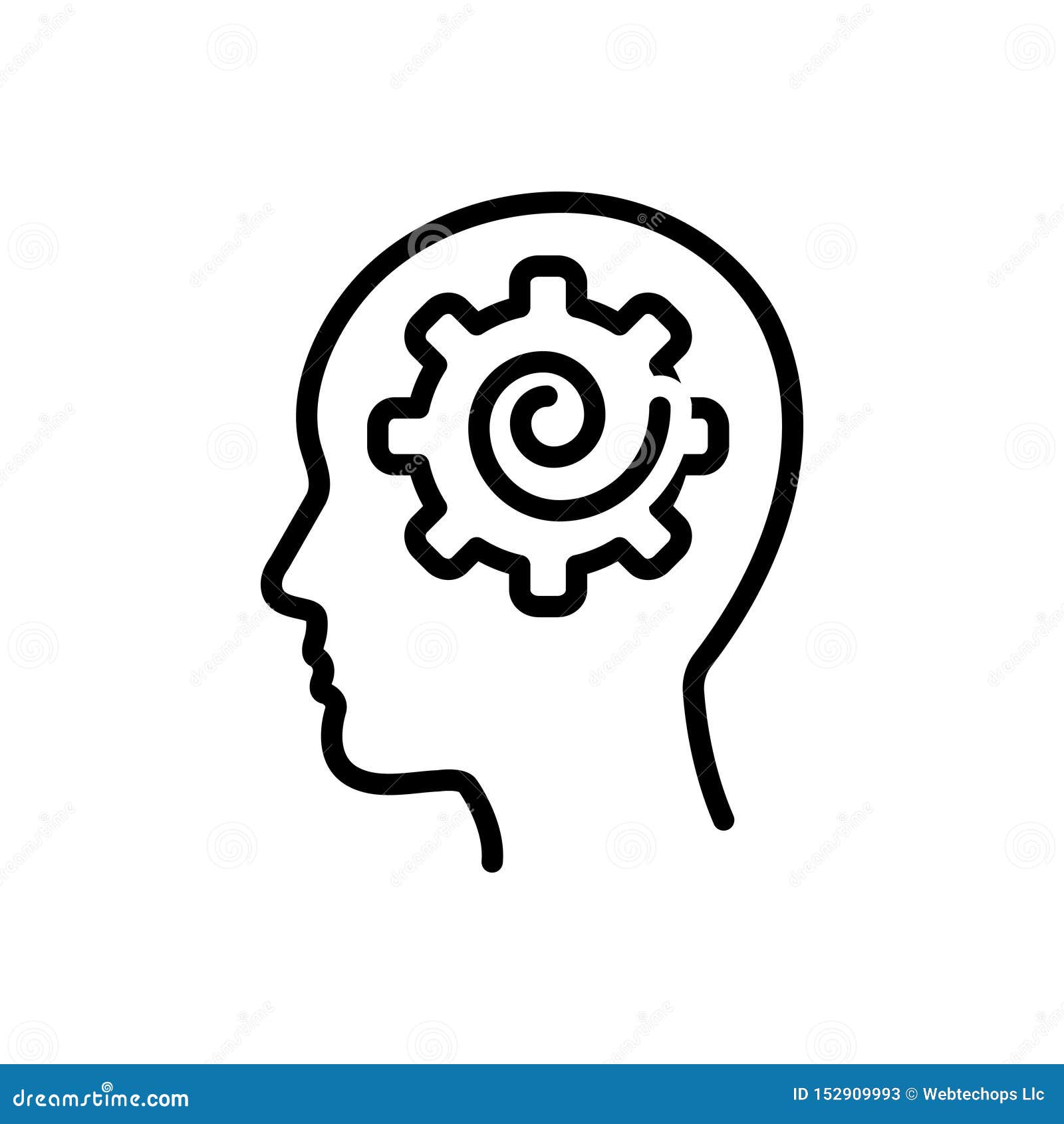 Black Line Icon for Psych, Psychologist and Brain Stock Vector ...
