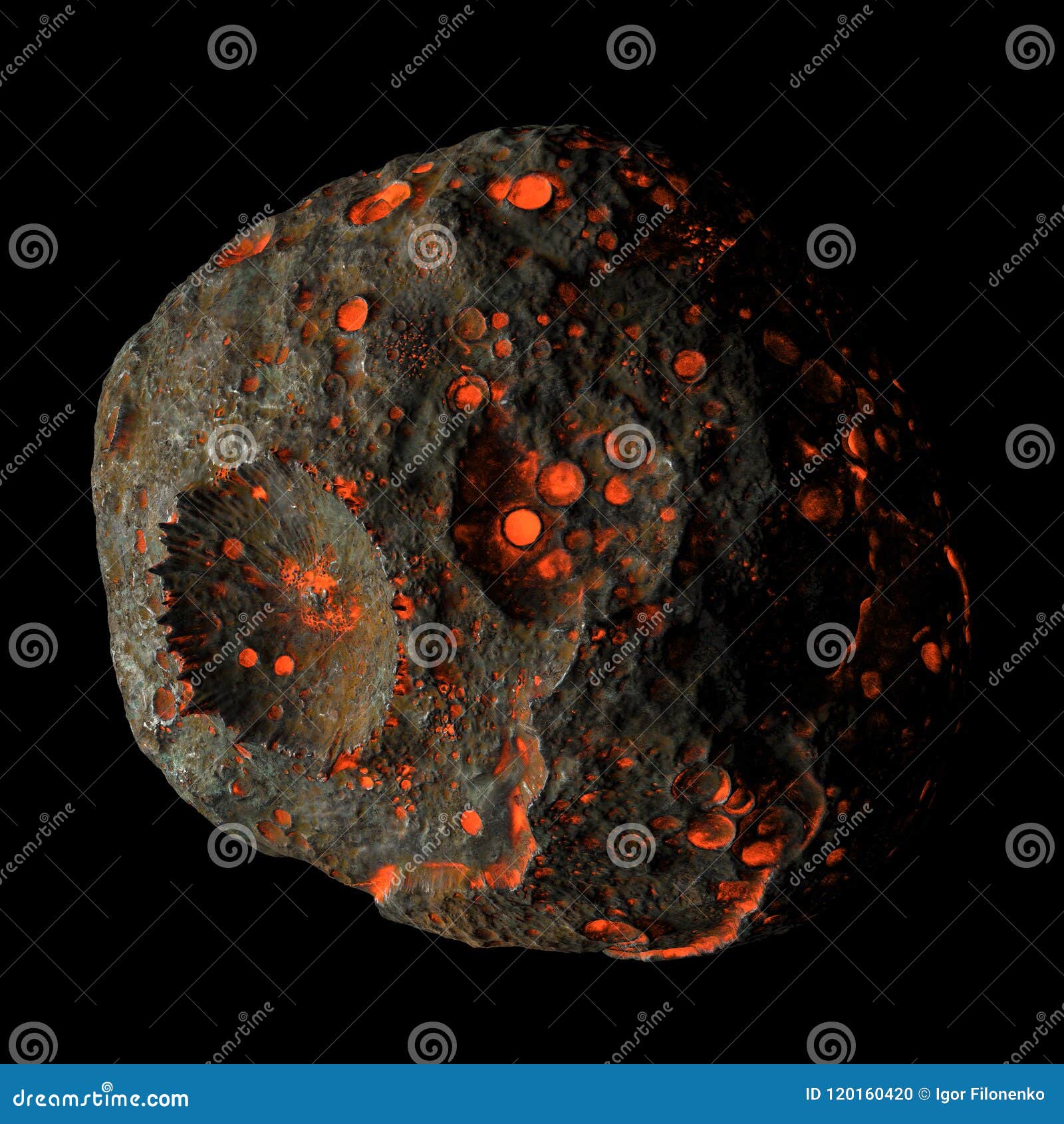 Psyche - Hot Asteroid, 3d Rendering Stock Illustration - Illustration ...