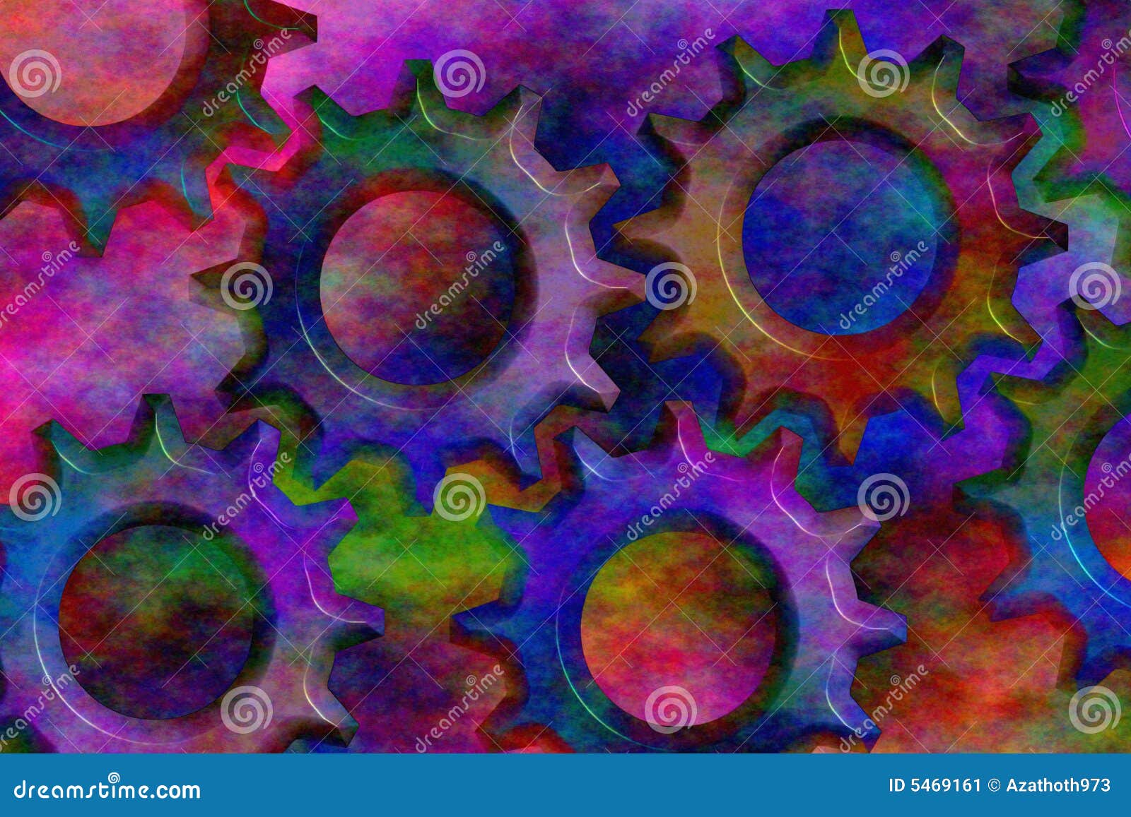 Psychedelic 3D Cogs stock illustration. Illustration of noisy - 5469161