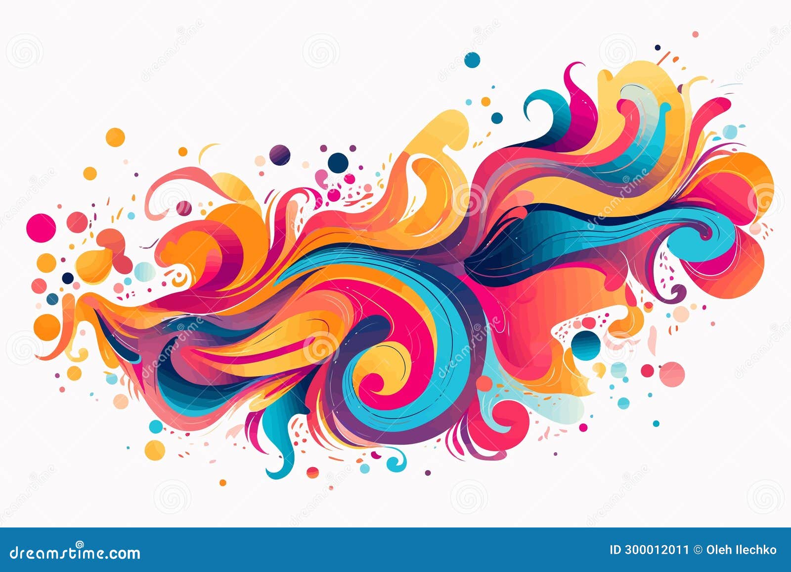 Psychedelic Abstract Art Isolated Vector Style Illustration Stock ...