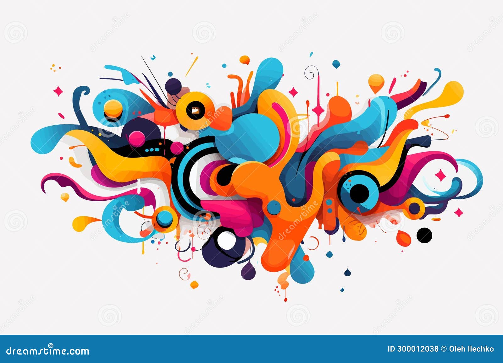 Psychedelic Abstract Art Isolated Vector Style Illustration Stock ...