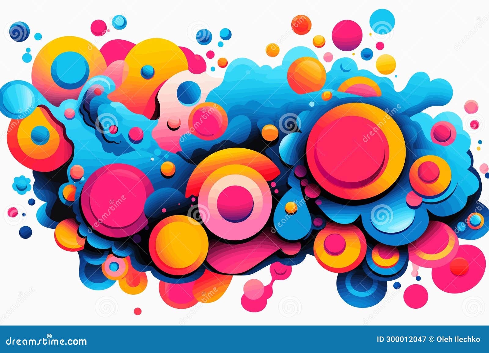 Psychedelic Abstract Art Isolated Vector Style Illustration Stock ...
