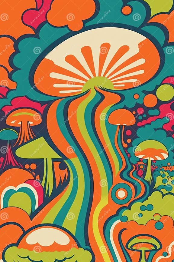 Psychedelic Abstract Background Cover Banner Design. Retro 60s 70s ... Psychedelic Abstract Background Cover Banner Design. Retro 60s 70s ...