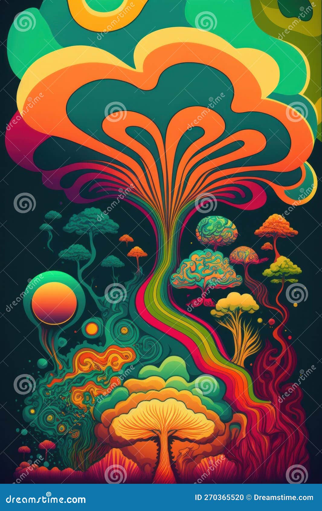 Psychedelic Abstract Background Cover Banner Design. Retro 60s 70s ... Psychedelic Abstract Background Cover Banner Design. Retro 60s 70s ...