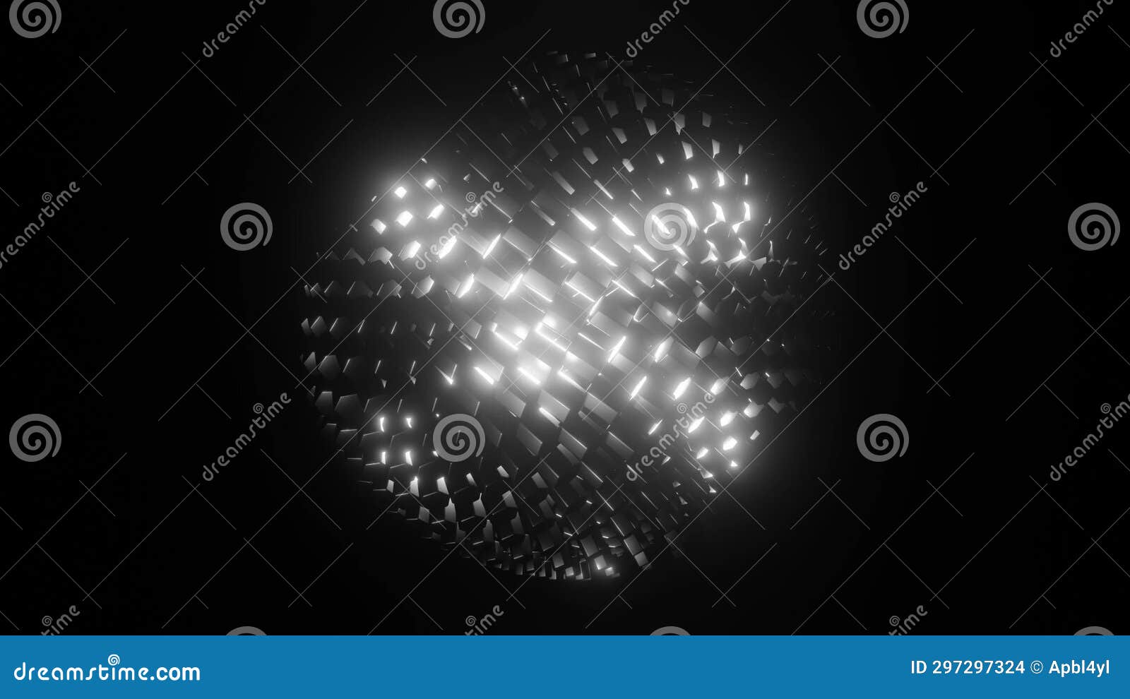 Psychedelic Abstract Bright Disco Ball Spinning Seamless with Glowing ...