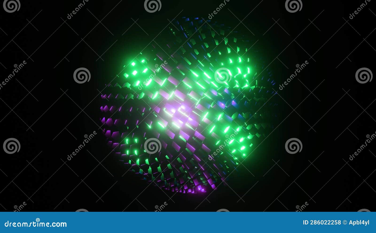 Psychedelic Abstract Bright Sphere Spinning Seamless with Glowing ...
