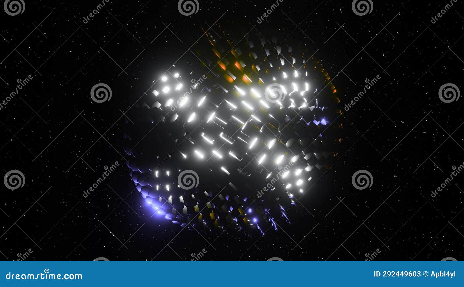 Psychedelic Abstract Bright Sphere Spinning Seamless with Glowing ...