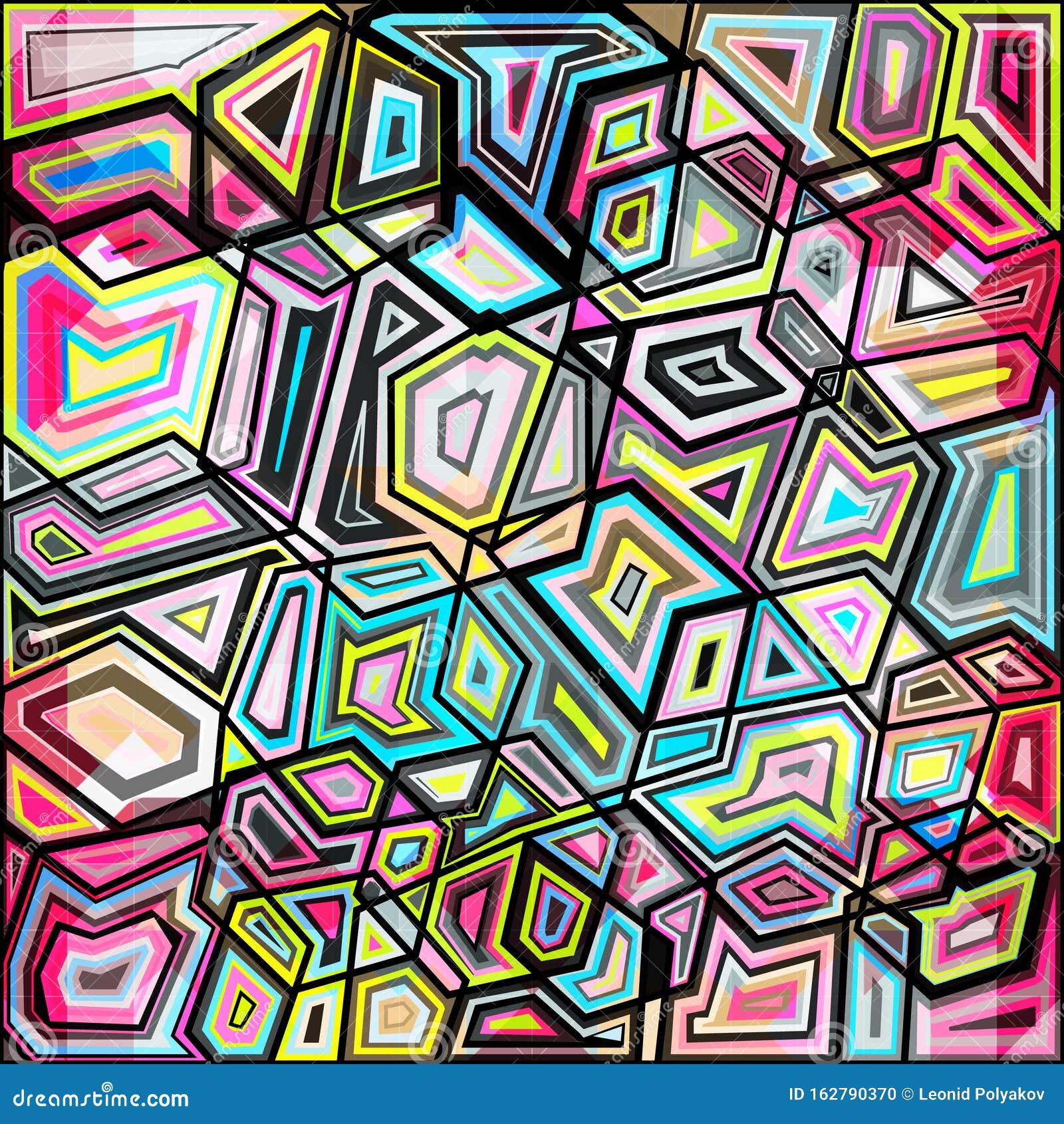 Psychedelic Abstract Colored Graffiti Background Stock Illustration ...