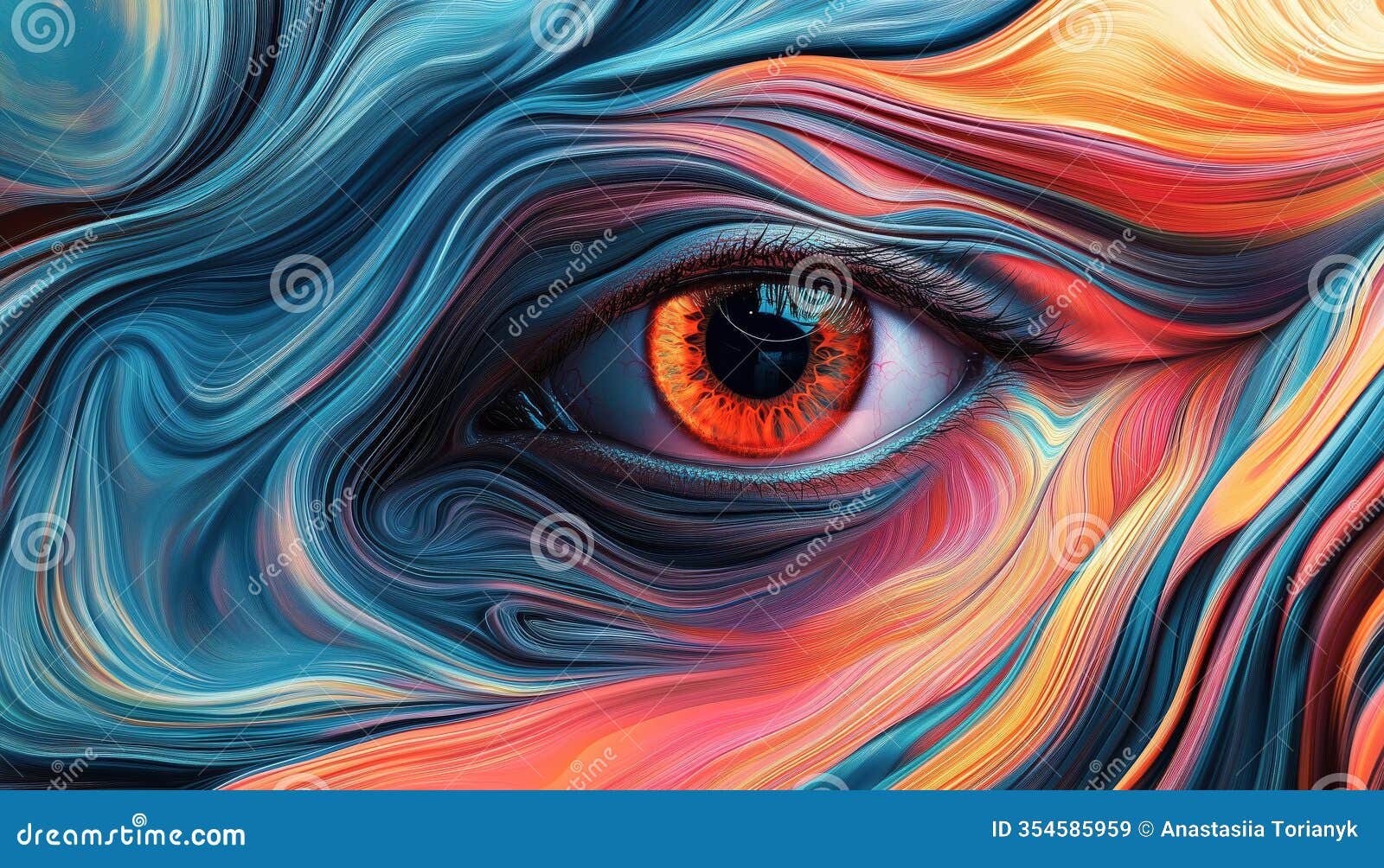 Psychedelic Abstract with Eye Stock Image - Image of strange, pattern ...