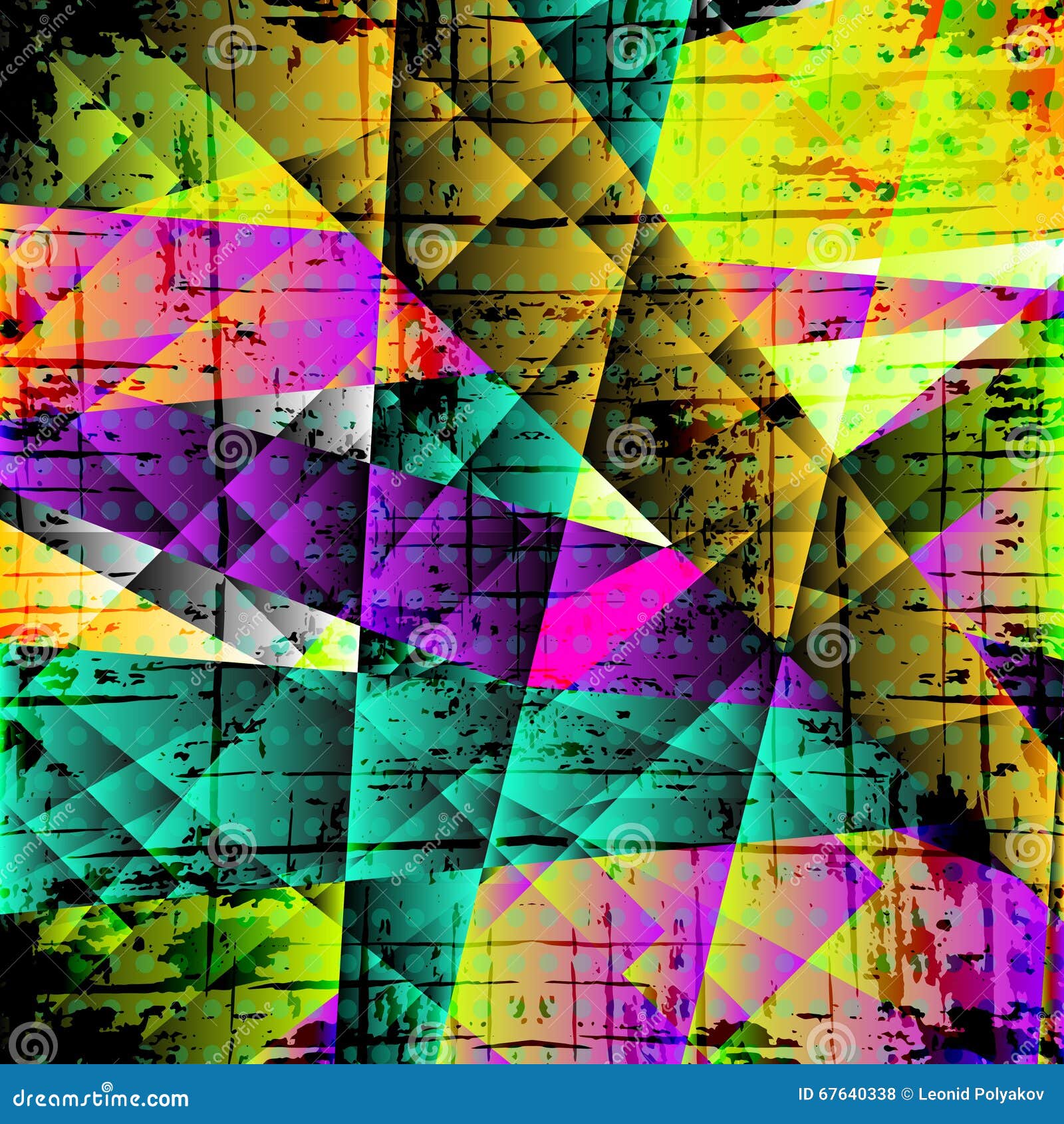 Psychedelic Abstract Geometric Background Vector Illustration Stock ...