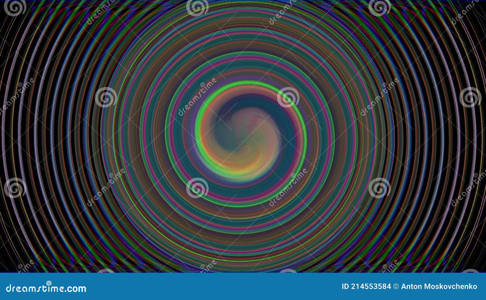 Psychedelic Abstract Hypno-circle, Spiral, Spinning Counterclockwise ...