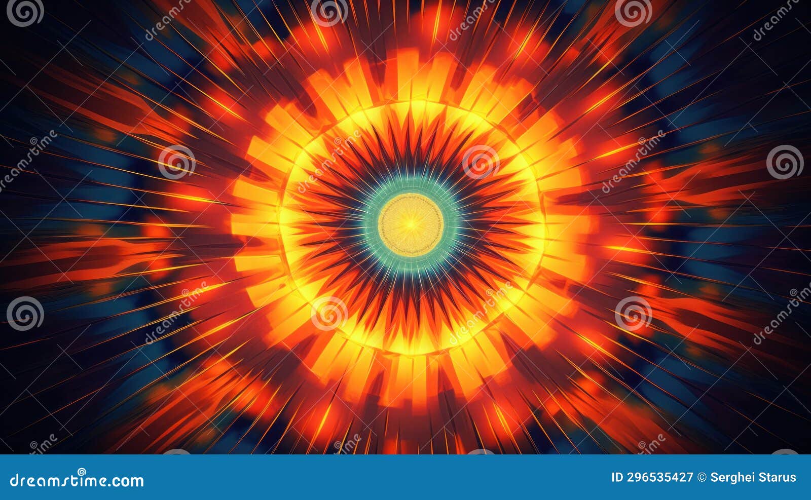 A Psychedelic Abstract Image of a Sun with Rays, AI Stock Image - Image ...