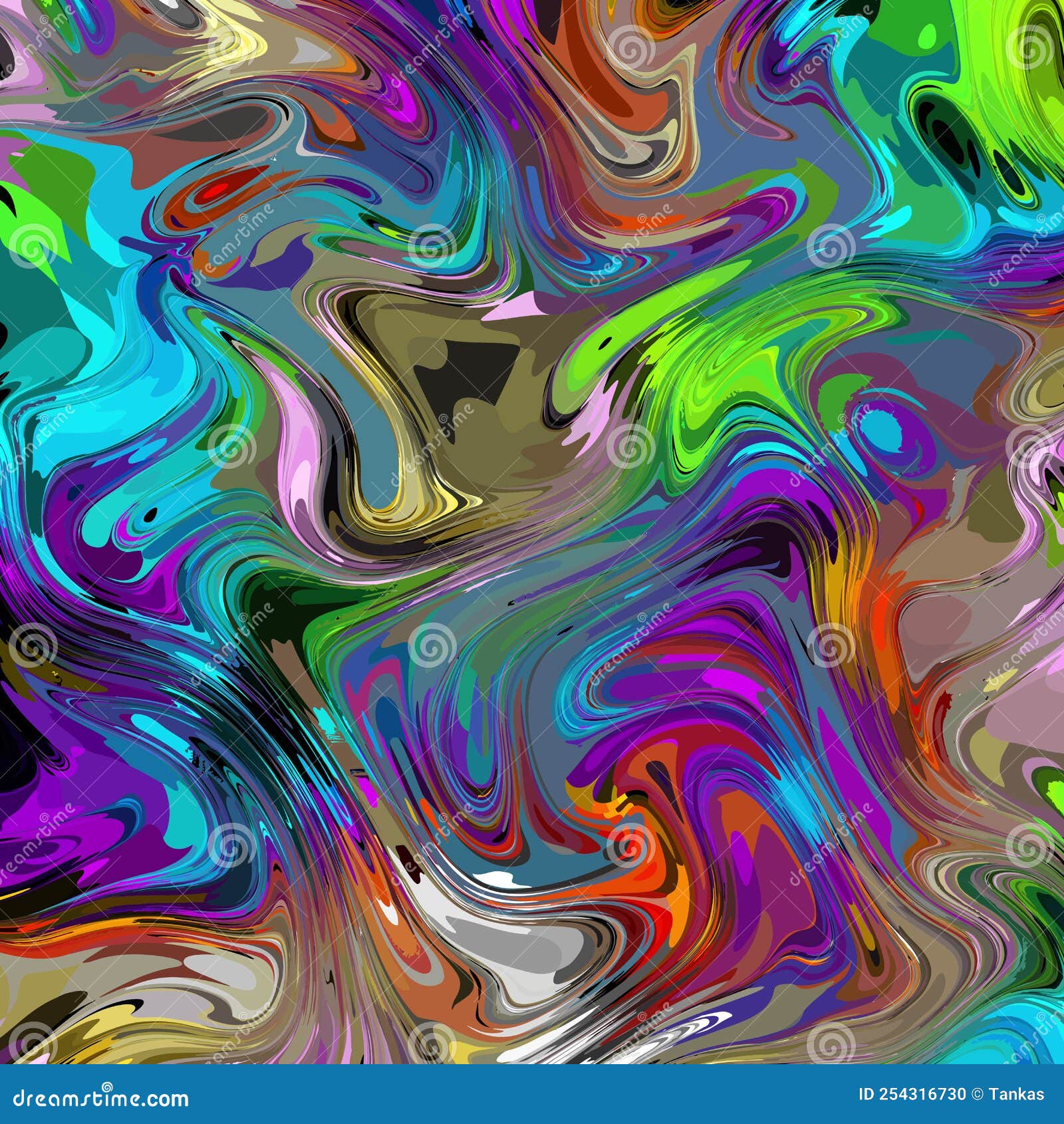 Psychedelic Abstract Pattern. Bright Digital Marbling Style Stock Photo ...
