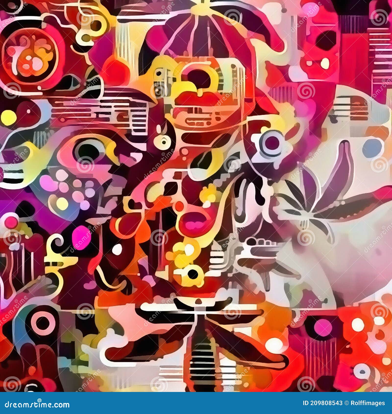 Psychedelic Abstract with Marijuana Leaf Stock Illustration ...