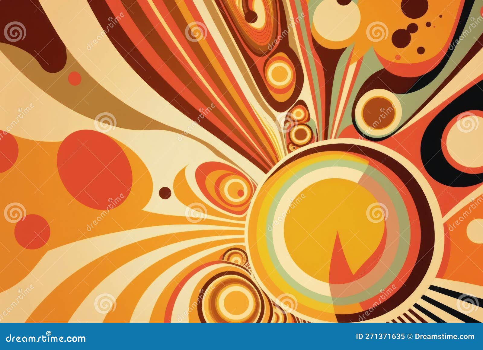 Psychedelic Abstract Retro Vibe Background, Warm Color Stock ...