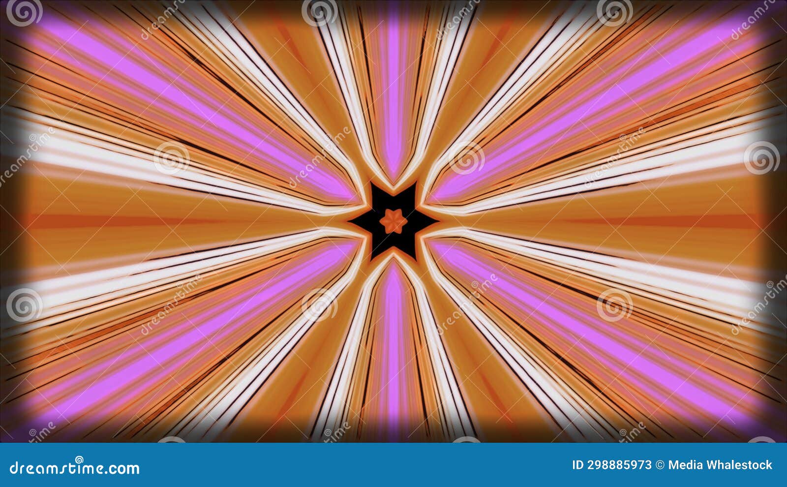 Psychedelic Animation with Bright Flower Pattern and Tunnel. Motion ...