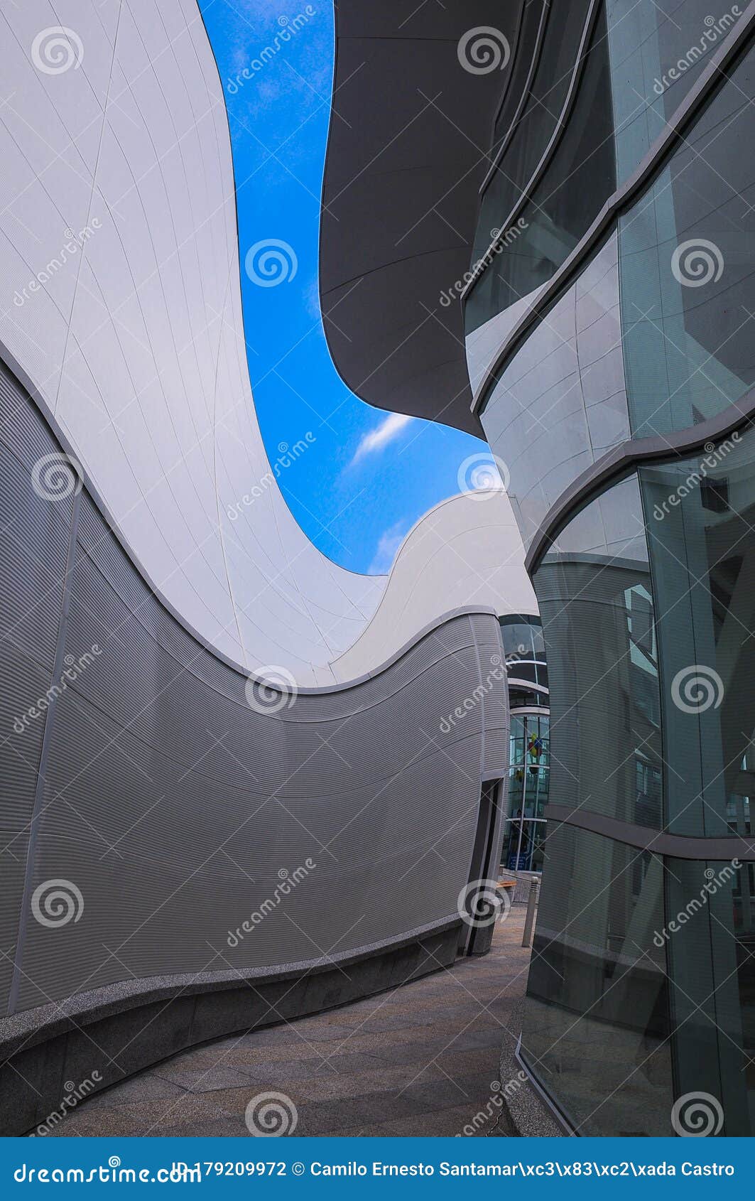 Psychedelic Architecture, Distorted, Blue Sky Stock Photo - Image of ...