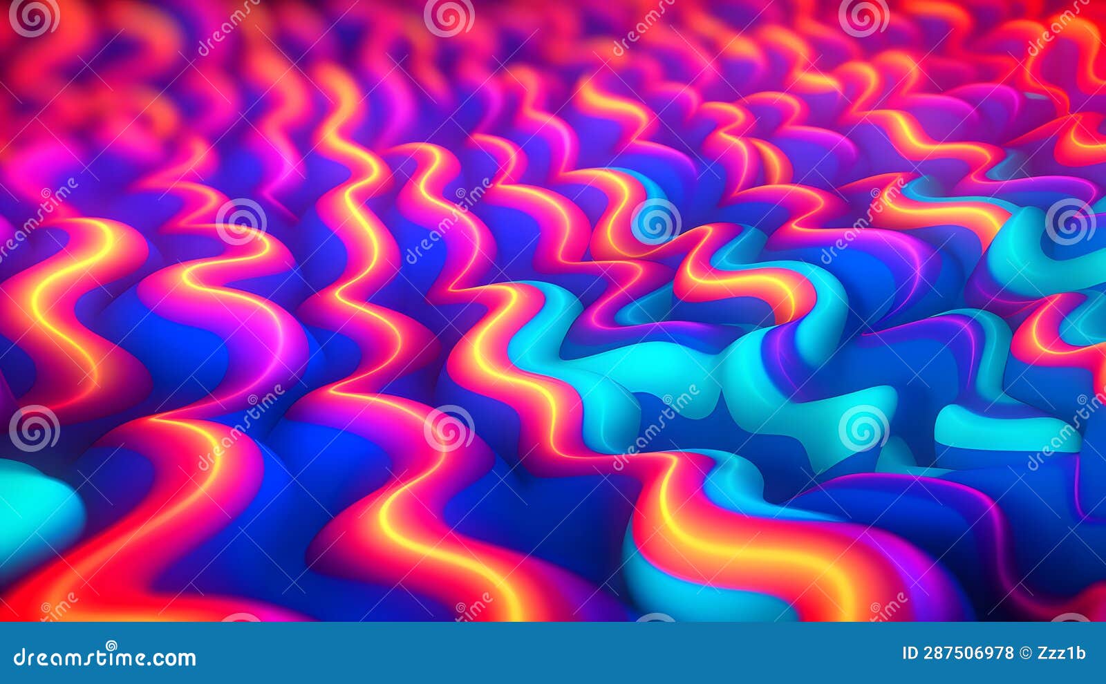 Psychedelic Background with Clean Smooth Neon Colored Shapes, Neural ...