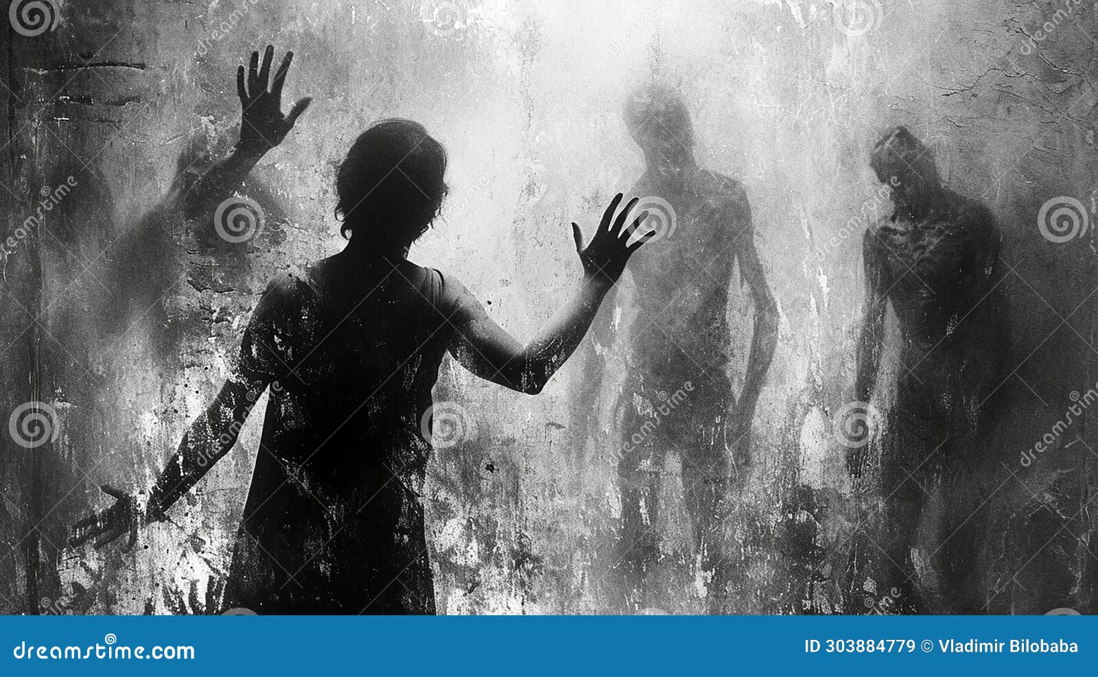 Psychedelic Background with a Silhouette of a Man Stock Illustration ...