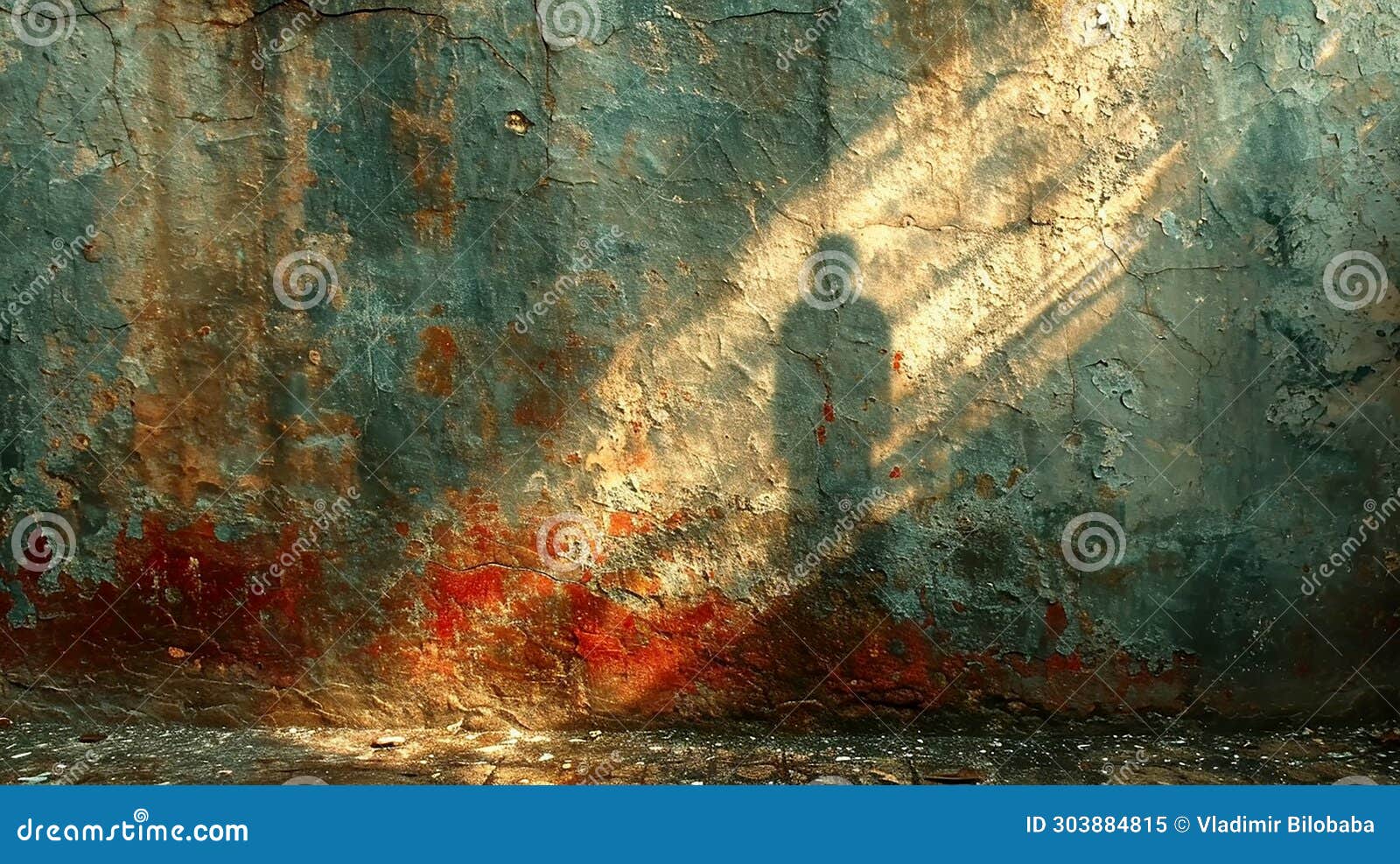 Psychedelic Background with a Silhouette of a Man Stock Illustration ...