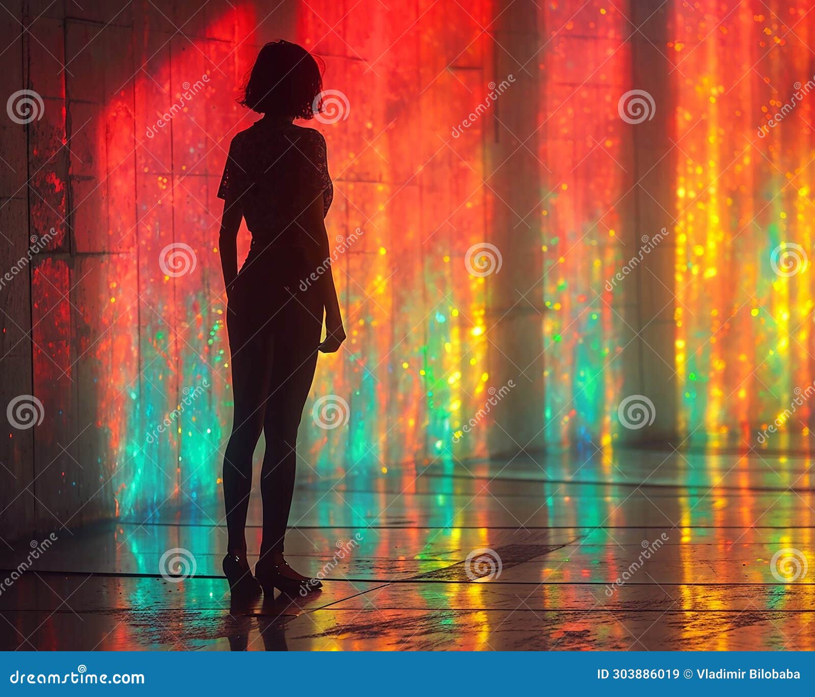 Psychedelic Background with a Silhouette of a Man Stock Illustration ...