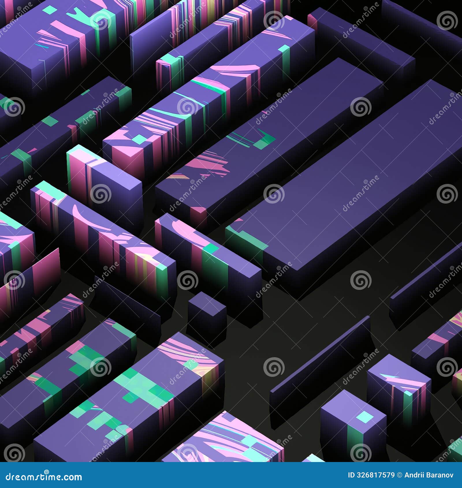 Glitch Psychedelic. Digital Paper. AI Generated Stock Illustration ...