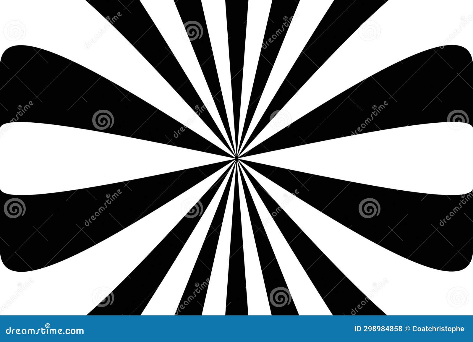 Psychedelic Black and White Sunbeam Stock Illustration - Illustration ...