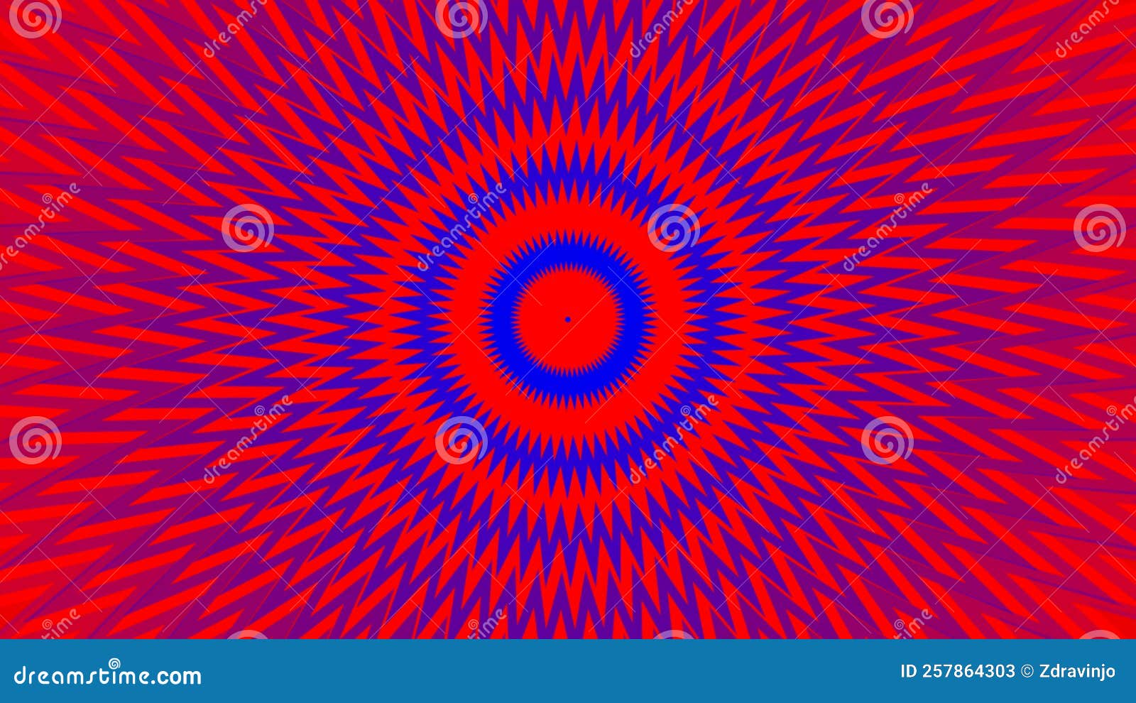 Psychedelic Blue Circles on the Red Background Stock Illustration ...