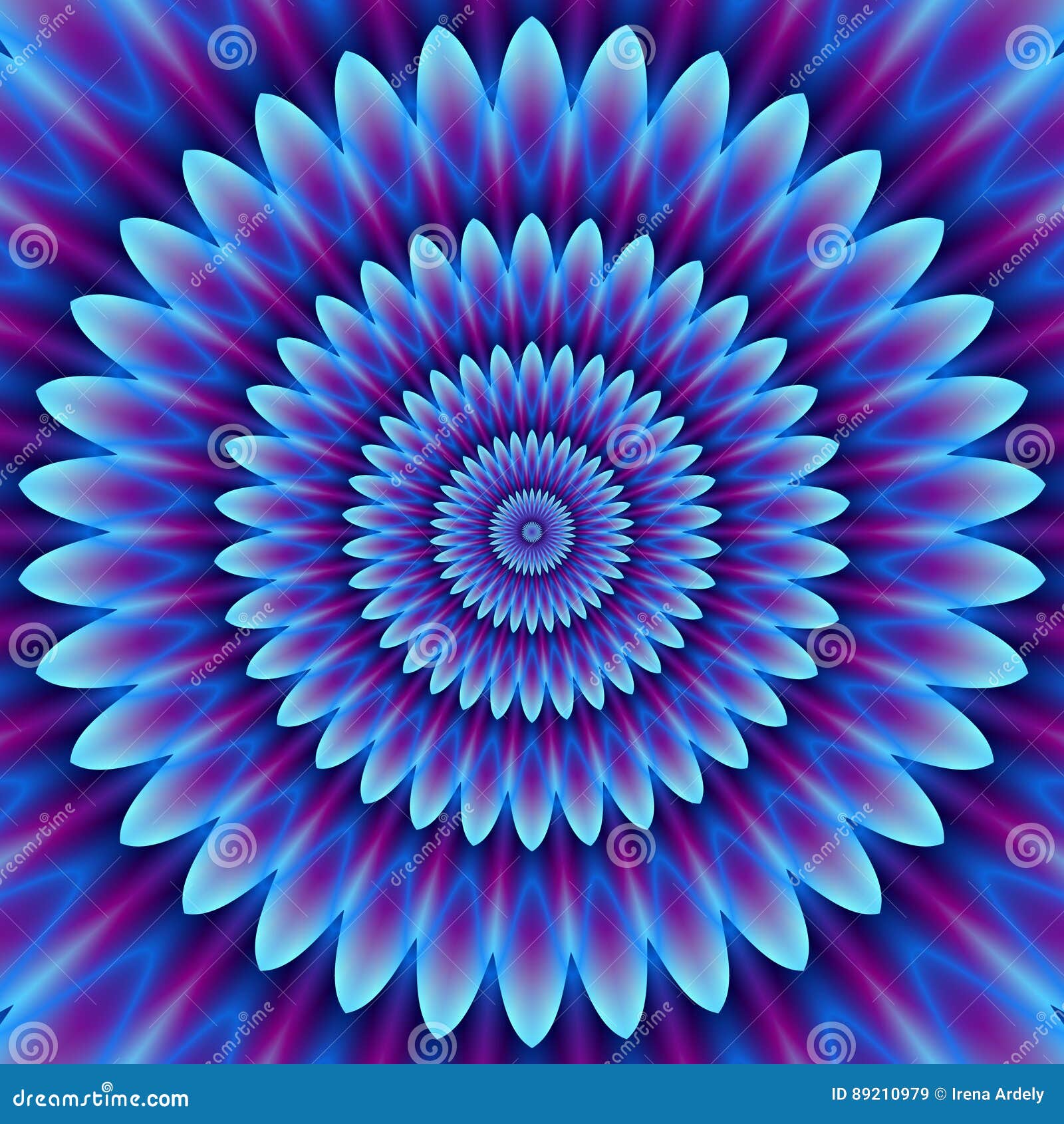 Psychedelic Blue Colored Optical Illusion Lines Vector Insane Art ...
