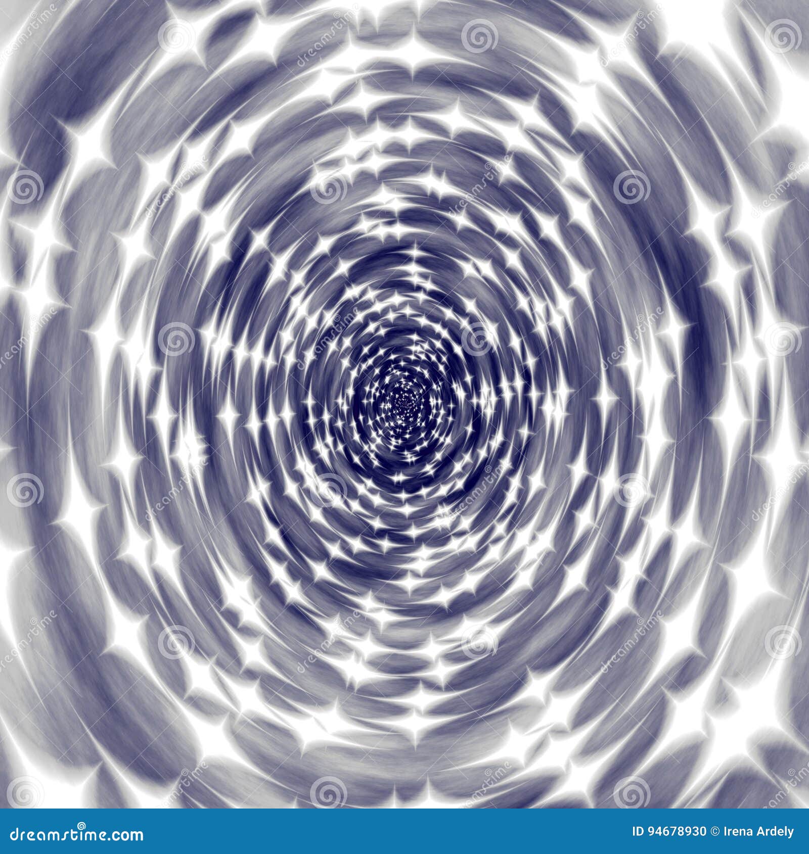 Psychedelic Blue Silver Star Tunnel Background Stock Illustration ...