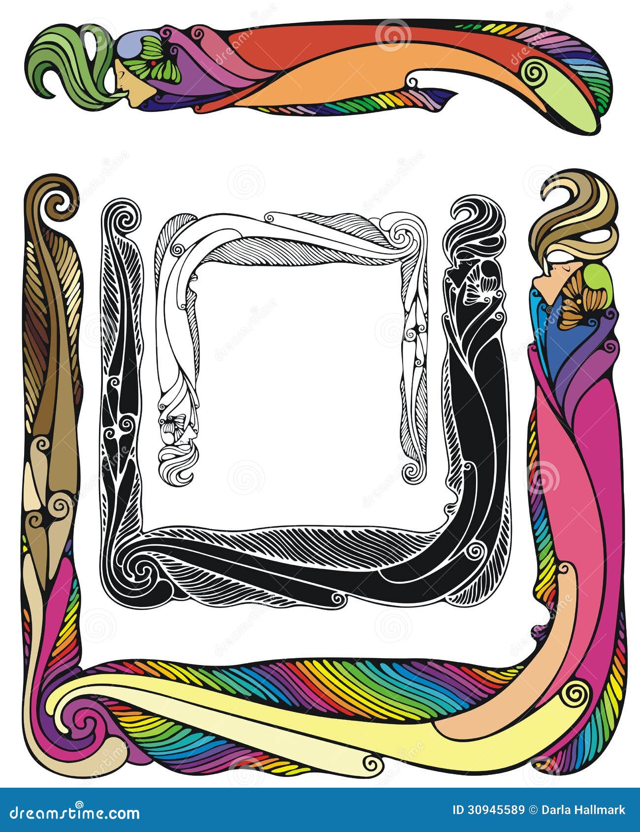 Psychedelic Border stock vector. Illustration of mystic - 30945589