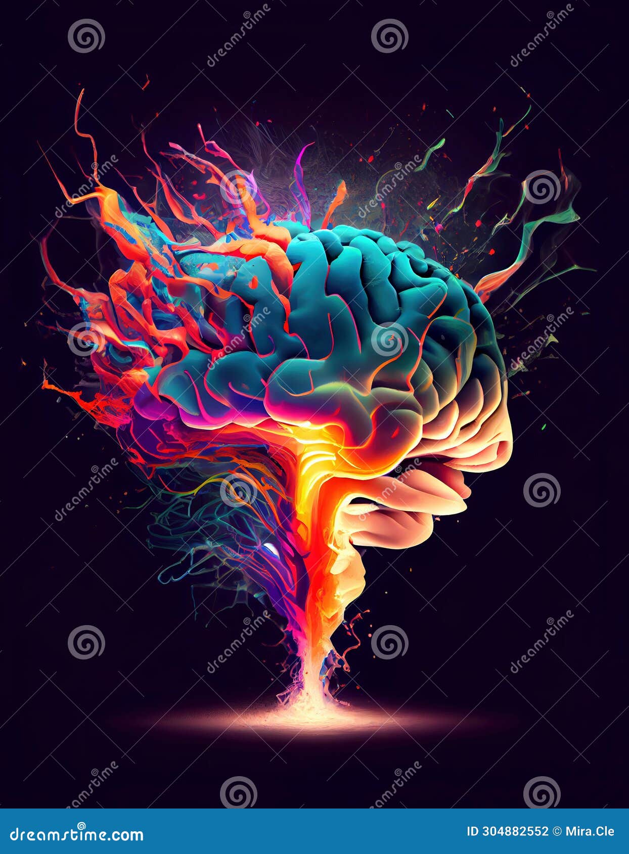 Psychedelic Brain Explosion, a Colorful Burst of Intellectual Energy ...