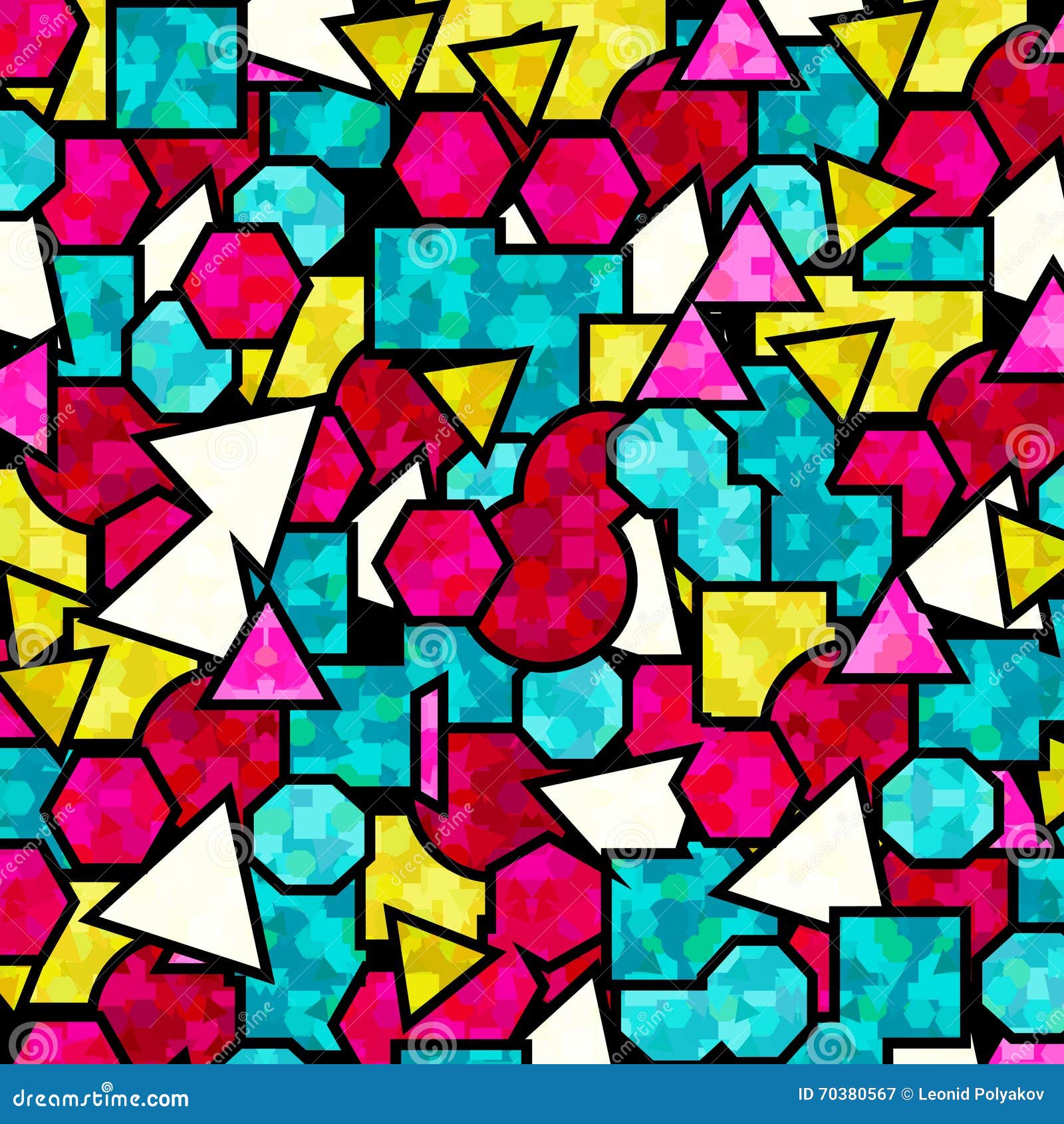 Psychedelic Bright Geometric Abstract Pattern Stock Vector ...